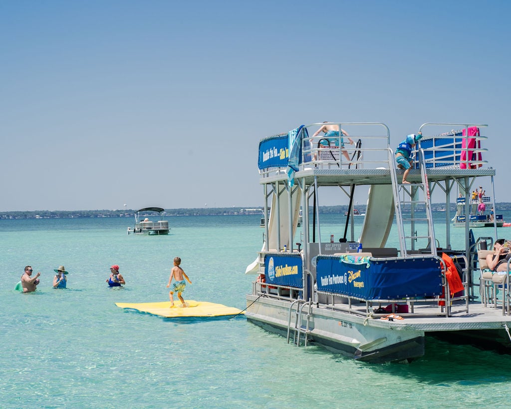 Pontoon Boats with Slides - Destin Vacation Boat Rentals